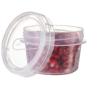 PLASTICPRO 12 Pack Twist Cap Food Storage Containers with Clear Screw on Lid- 4 oz Reusable Meal Prep Containers - Small Freezer Containers Microwave Safe Clear Plastic Food Storage