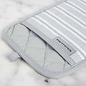 KitchenAid Albany Pot Holder 2-Pack Set, Matte Grey, 7"x10"
