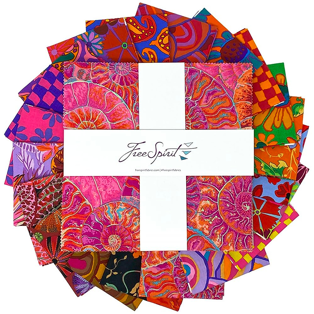 Kaffe Fassett Collective August 2024 Hot 10" Squares 42 10-inch Squares Layer Cake FreeSpirit