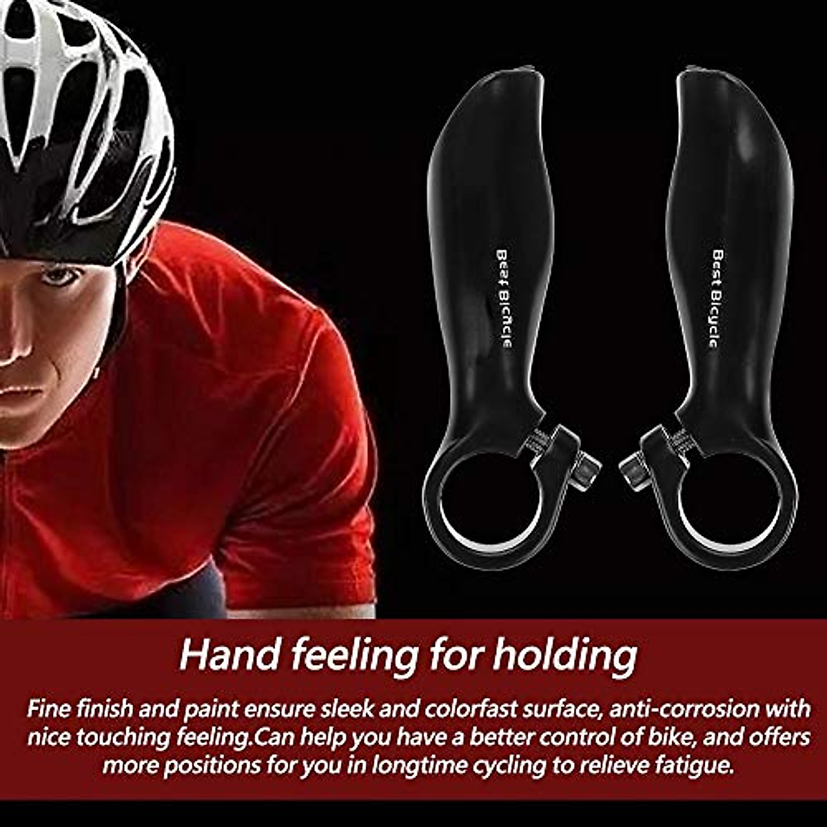 VGEBY1 Bike Handle Bar End, Aluminum Alloy Bar End Handlebar Security Grips Bar Ends Cycling with Stoppers for Road Mountain Bike