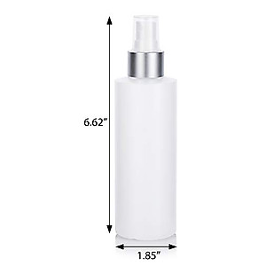 JUVITUS 6 oz Clear Natural Refillable Plastic Squeeze Bottle with Silver Fine Mist Sprayer (6 pack)