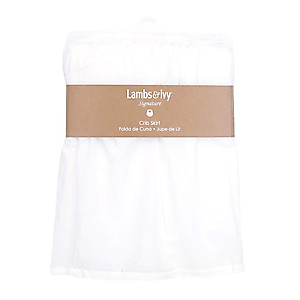 Lambs & Ivy Signature White Cotton Voile Ruffled Crib Skirt