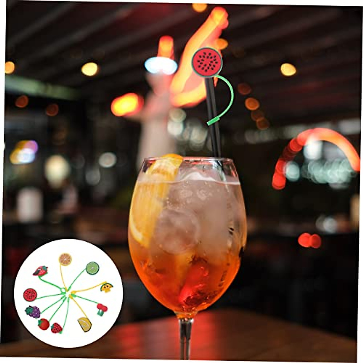 TENDYCOCO 10pcs Fruit Straw Cap Straw Accessories Juice Hat Cute Straw Cover Straw Covers Cute Straw Caps Kids Straw Topper Straw Decorative Cap Straw Tips Cap Pvc Automatic Child Fruit Tray