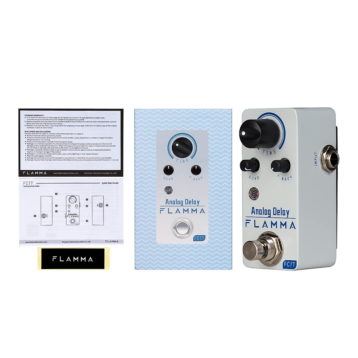 FLAMMA FC17 Delay Pedal with 9V 300mA Power Supply