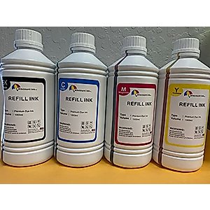 Inkpro Premium 4x1000ml Dye Bulk Refill Ink for HP Canon Brother Lexmark Inkjet Printers Refillable Cartridges CISS System