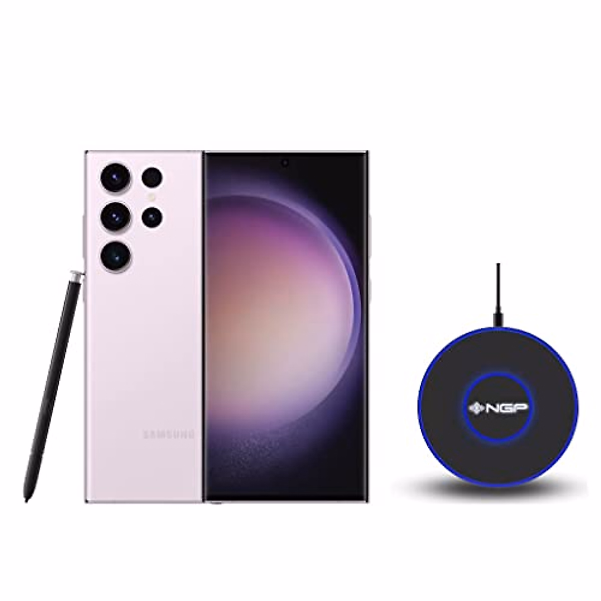 SAMSUNG Galaxy S23 Ultra 5G S9180 Dual 256GB 12GB RAM, 200 MP Camera, Factory Unlocked, NGP Wireless Charger Included – Lavender