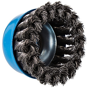 Bosch 2608622099 Cup Brush Knotted Wire, 0.35mm Steel, 65mm x M14, Silver