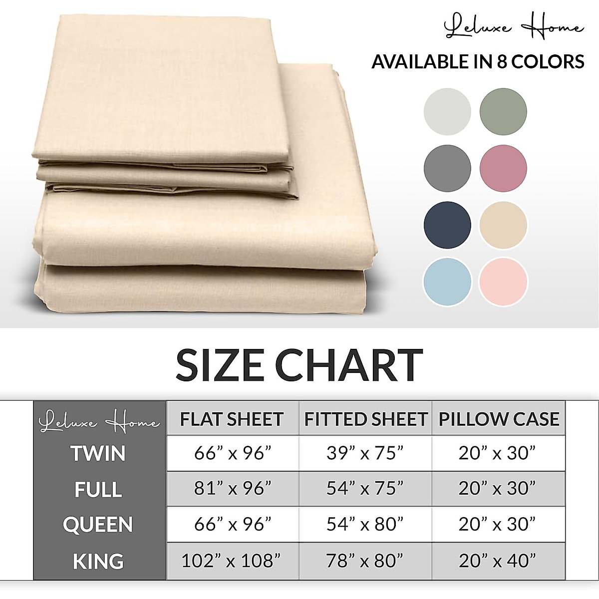 Leluxe Home Twin Sheets Set of 3-100% Microfiber Twin Size Sheets with Extra Soft and Wrinkle Free Sheet Set with Deep Pockets
