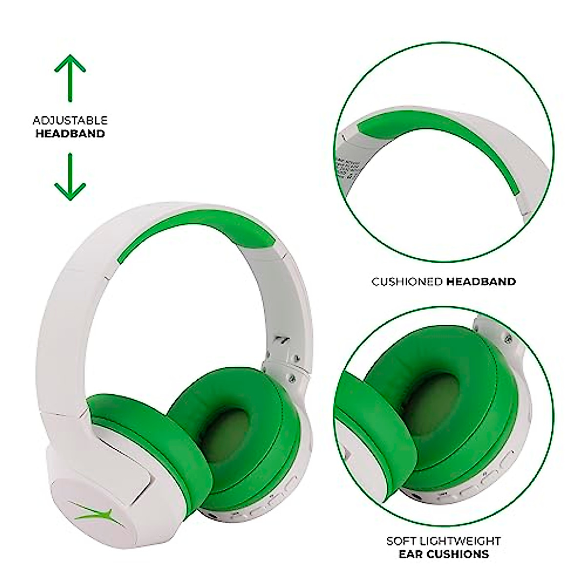 Altec Lansing Kid Safe Noise Cancelling Wireless Headphones 15H Battery, 85dB Volume Limit, Foldable Design Powerful Sound, Active Noise Cancellation Perfect for Kids Ages 7+