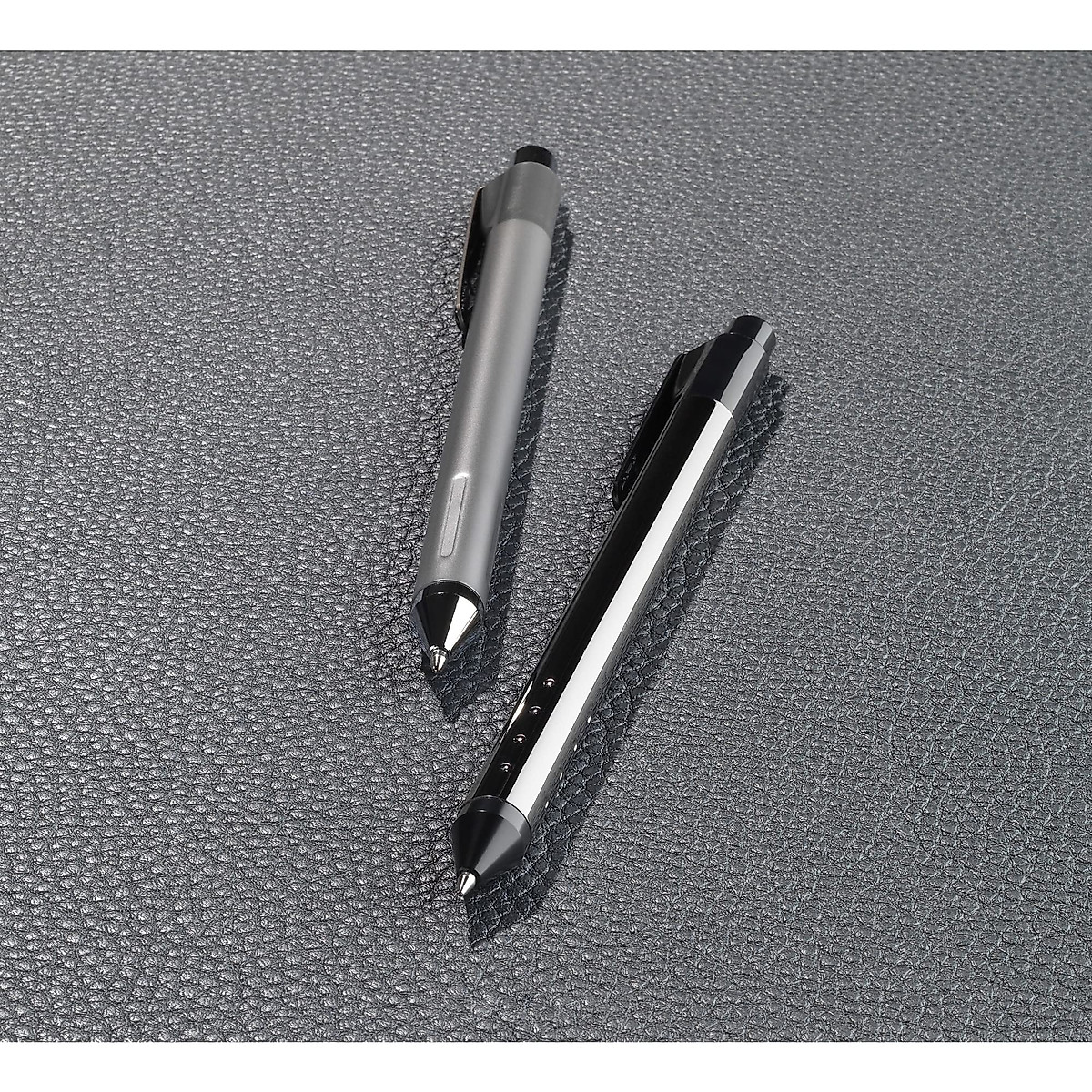 TUL® Fine Writing Solid Metal Barrel Retractable Gel Pen With 2 Refills, Medium Point, 0.7 mm, Gunmetal Gray Barrel, Assorted Ink Colors