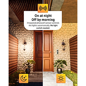 Sunco 4 Pack Dusk to Dawn Light Bulbs LED Edison 3000K Warm White, CRI90 7W Equivalent 60W, Vintage Style ST64 Extra Bright Automatic Bulb, 800 Lumens, E26 Base, Light Sensing Outdoor UL