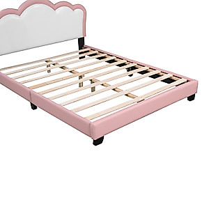 Full Size Upholstered Princess Bed with Crown Headboard,Full Bed Frames for Girls Full Bed Frame Girl Full Size Bed Frames for Girls