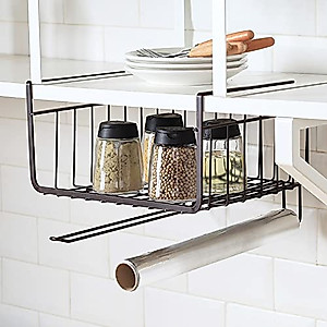 2 Pcs Under Shelf Basket, Shelves Wire Basket Hanging Basket Under Shelves Storage Rack for Kitchen Pantry Desk Bookshelf Cupboard