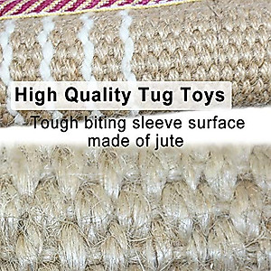 Dog Tug Toy |Tug of War Dog Toy |Jute Bite Pillow with 2 Handles for Puppy Training Interactive Play, Fetch, K9 |Suitable for Small Medium Large Dogs (Style 1)