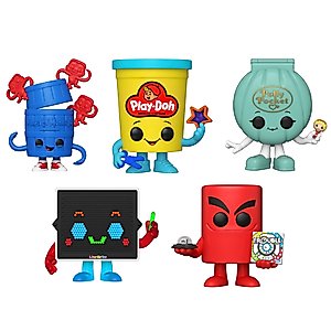 Funko POP! Games Bundle Collectors Set - Barrel of Monkey's, Play-Doh, Lite-Brite, Polly Pocket, and Trouble