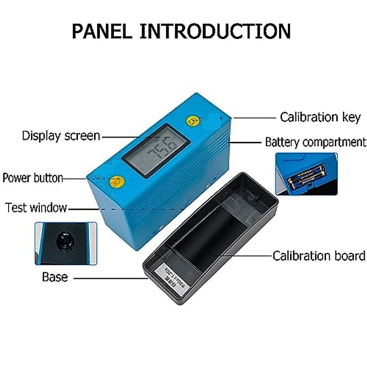 Tint Meter, 0.0-199.9 Units (GS) Surface Gloss Meter Paint Coating Tile Surface Gloss Test Stone Light Meter Marble Brightness Tester,Color Sensor