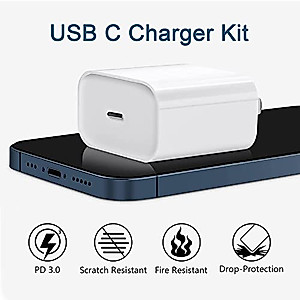 iPhone Charger Fast Charging 10 FT [Apple MFi Certified], PD 20W USB C Wall Charger Block with 10FT Long Type C to Lightning Fast Charging Data Sync Cable for iPhone 14 13 12 11 XS XR X 8 iPad