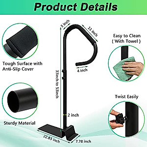 Hot Tub Handrail Slide Under Spa Hand Rail Side Grab Bar Hot Tub Hand Steps Railing Safety Accessories Gifts for Adults Outdoor Indoor Spa Hot Tub Railing to Get in and Out with Mount Base