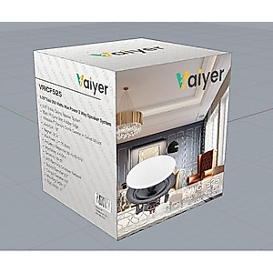 Vaiyer Set of 6 Frameless 5.25 Inch 8 Ohm 175 Watts Speakers, Flush Mount in-Wall in-Ceiling 2-Way Mid Bass Woofer Speaker - Perfect for Home, Office, Kitchen, Living Room