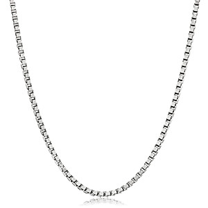 Savlano 925 Sterling Silver Solid 2.5MM Box Chain Necklace For Women & Men - Made in Italy Comes With a Gift Box (24 Inch)
