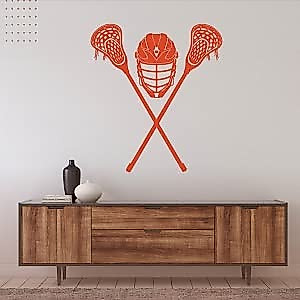 In-Style Decals Wall Vinyl Decal Home Decor Art Sticker Lacrosse Helmet Sports Sportsman Boy Girl Kids Room Removable Stylish Mural Unique Design