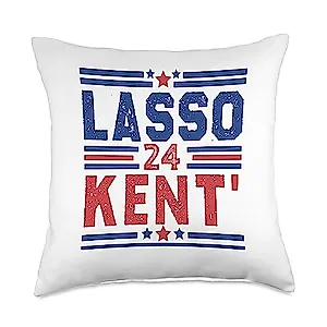 Lasso Kent' 24 Funny USA Flag 2024 Election Shirt Lasso Kent' 24 Funny 4th of July USA Flag Meme 2024 Election Throw Pillow, 18x18, Multicolor