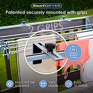 The Original Smartdryer RV Ladder Clothes Drying Rack, Outdoor Clothes Drying Rack, Wall Mounted Drying Racks for Laundry - Full Size Version - 46 Inch