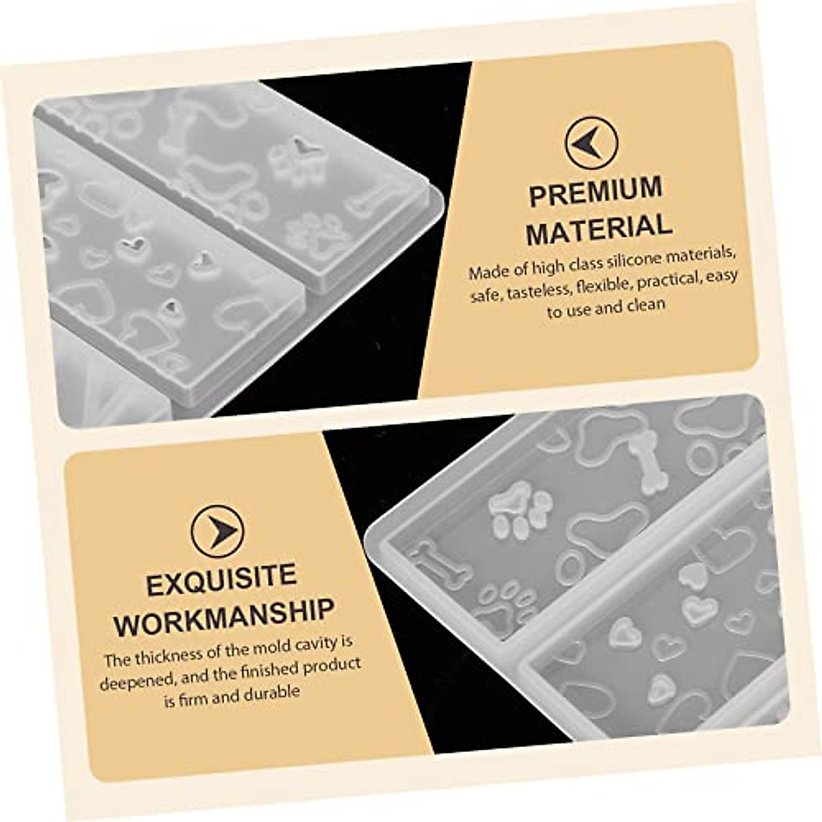 VILLCASE Bookmark Mold Resin Epoxy Bookmark Chocolate Fondant Bookmark Casting Molds Rectangular Bookmark DIY Gift Tag Jewelry Tags DIY Craft Making Trays Crafts Student Crystal Silica Gel