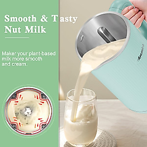 Arcmira Automatic Nut Milk Maker, 20 OZ Homemade Almond, Oat, Soy, Plant-Based Milk and Dairy Free Beverages, Almond Milk Maker with Delay Start/Keep Warm/Boil Water, Soy Milk Maker with Nut Milk Bag