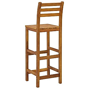 vidaXL 2/4x Solid Acacia Wood Bar Stool Outdoor Garden Bistro Chairs Stools
