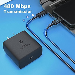 Foyomo 45W Samsung Charger Type C Super Fast Charging 2Pack USB C Android Charger for Samsung Galaxy S23 Ultra/S23/S23+/S22/S22 Ultra/+/S20/S21, i Phone 15 Charger, Galaxy Tab S7/S8,PD3.0,PPS,QC 4.0