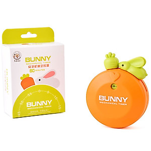 Golandstar Cute Cartoon Bunny Timers 60 Minutes Mechanical Kitchen Cooking Timer Clock Loud Alarm Counters Mini Size Manual Timer (Rose)