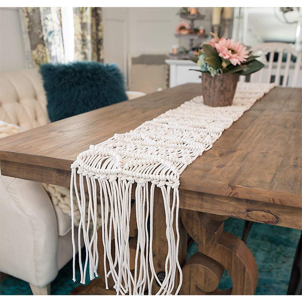 Macrame Cord 4mm x 240yd | 100% Natual Cotton Macrame Rope | 3 Strand Twisted Cotton Cord for Handmade Plant Hanger Wall Hanging Craft Making