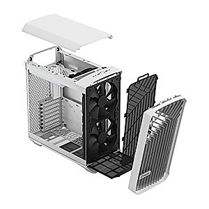 Fractal Design Torrent Compact White - Clear Tint Tempered Glass Side Panel - Open Grille for Maximum air Intake - Two 180mm PWM Fans Included - Type C - ATX Airflow Mid Tower PC Gaming Case