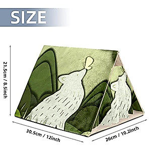 Y-DSIWX Guinea Pig Hideout House Bed, Cute Wolf Animal Silhouette Rabbit Cave, Squirrel Chinchilla Hamster Hedgehog Nest Cage