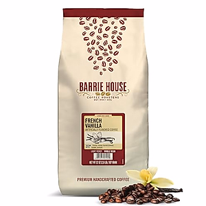 Barrie House French Vanilla Flavored Whole Bean Coffee | 2 lb Bag | 100% Arabica Coffee Beans | Artificially Flavored