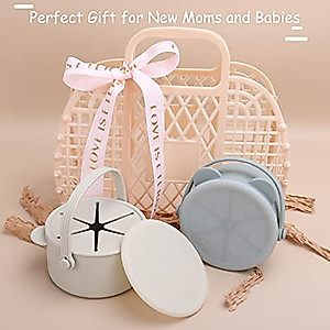 Dilovely Snack Cups for Toddlers, Silicone Toddler Snacks Containers, Baby Food Catcher Spill Proof, Kid Snacks Holder with DustProof Lid, 2 Pack Dishwasher Safe and BPA Free 9 Oz