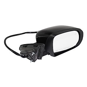 Kool Vue Driver & Passenger Side Power Heated Mirrors for Jeep Cherokee 2014-2018 Manual Fold With Signal Light, Blind Spot Monitor, Puddle Lamp & Auto-Dimming; Without Memory Paintable