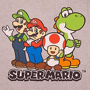 Nintendo Super Mario Video Game 2-Piece Set, Boys Long Sleeve T-Shirt & Jogger Pants 2-Pack Bundle Set for Kids and Toddlers (Size 8, Grey)