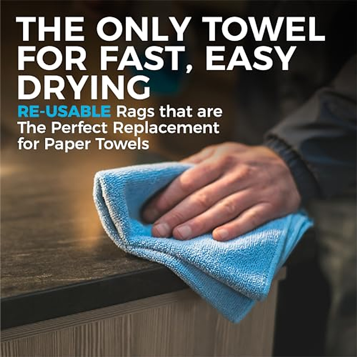 The Rag Company - All-Purpose Microfiber Terry Cleaning Towels - Commercial Grade, Highly Absorbent, Lint-Free, Streak-Free, Kitchens, Bathrooms, Offices, 300gsm, 12in x 12in, Green (12-Pack)
