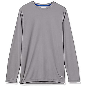 Amazon Essentials Men's Performance Tech Long-Sleeve T-Shirt, Medium Grey, Medium