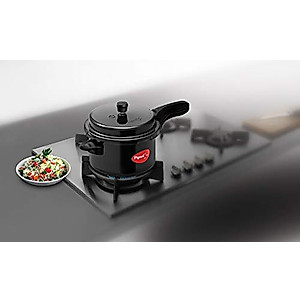 Pigeon Pressure Cooker - 5 Quart - Hard Anodized - Cook delicious food in less time: soups, rice, legumes, and more 5 Liters Black