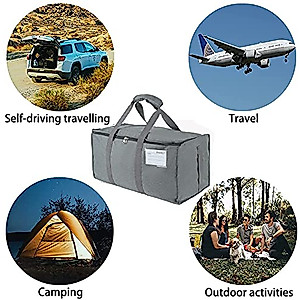 Dongawin Heavy-duty oversized storage bags, moving bag, tote bag for travel, luggage bags, camping, Christmas decoration storage., Gray, One Size