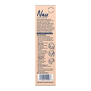 NAIR Prep and Smooth Face, Facial Hair Removal for Woman, Touch Free Hair Removal Cream, with Sensitive Coconut Milk and Collagen for Skincare, Dermatologist Tested, 1.76 oz