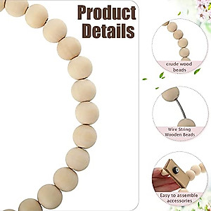 Sieral 2 Pieces Boho Towel Rack Rustic Handmade Wood Ring Wooden Hand Stand Wall Mounted Farmhouse Holder Decorative Decor for Bathroom Kitchen Wall, about 19 cm/ 7.48 inches