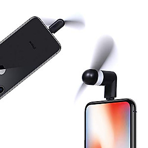 Cellet Mini Cooling Fan Powered by Apple Phone Lighting Charging Port Compatible to iPhones 14 Pro Max Plus 13 12 11 XS XR X 8 7 6 5 iPod mini SE