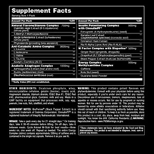 Animal M-Stak - Non-Hormonal Hard Gainers Muscle Building Stack with Energy Complex - 21 Count