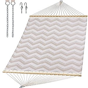 SUNCREAT Hammocks Two Person Tree Hammock, Heavy Duty Hammock for Poolside, Garden, Backyard, Patio, 450lbs Capacity, Gray Waves