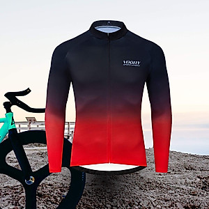 Road Bike Jersey Mens Long Sleeve Reflective Cycling Shirts Full Zipper Bicycle Clothes Tops Blue Red X-Large