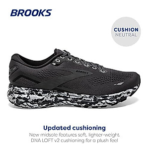 Brooks Women's Ghost 15 Neutral Running Shoe - Ebony/Black/Oyster - 7.5 Medium
